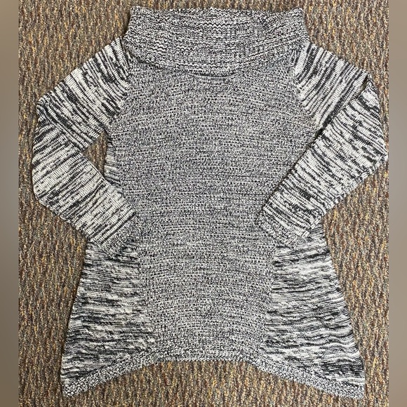 AB Studio | Sweaters | Ab Studio Womens Gray Black Marbled Cowl Turtle ...